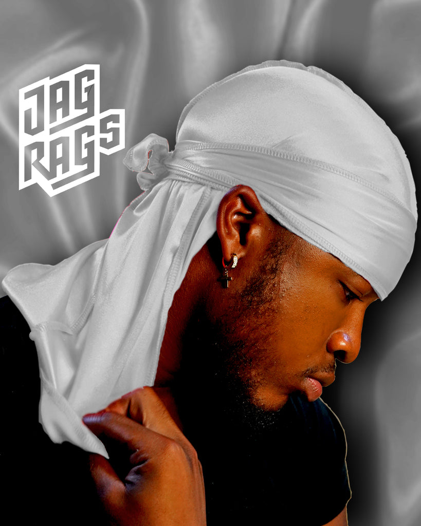 "White" Stretchy Silk JagRag - Designer Durags For Sale – shopjagrags